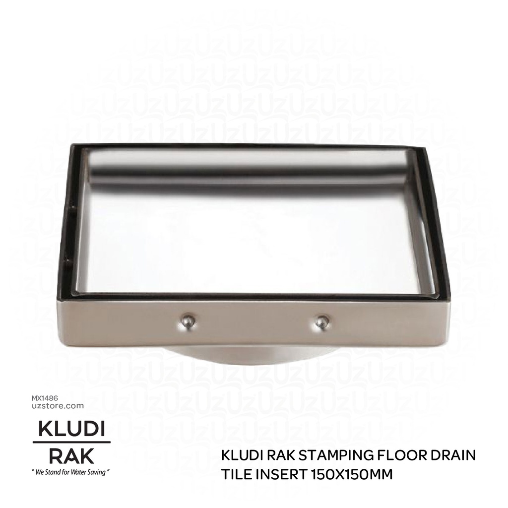 KLUDI RAK Stamping Floor Drain Tile Set 150 x150 mm SS 304 Polished ...